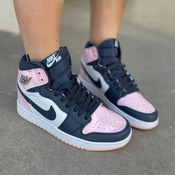 Tenis Feminino Meninas Air Jordan 1 Botinha e Low Preto Sola Rosa/Pink 26 ao 33 Nike Cano Alto ...