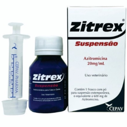 Zitrex Suspensão Oral 20ml 660mg Antibiótico para Cães e Gatos Cepav ...