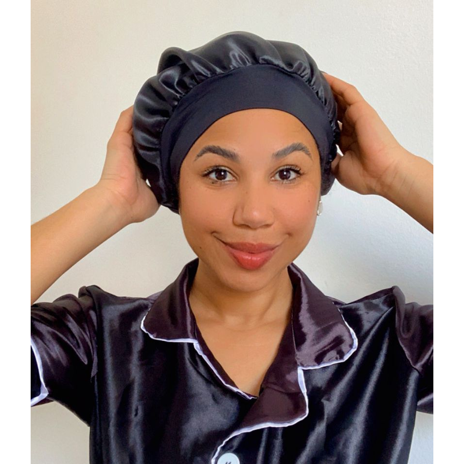 Touca de cetim Touca de Cetim Com Faixa Larga Touca gigante toca de ...