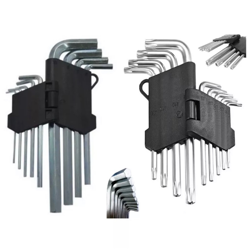 Kit Chave Torx + Kit Allen Curta 18pcs Aço Cromo Vanadium | Shopee Brasil
