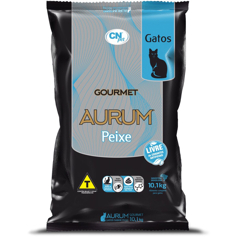 Ração Para Gato Aurum Gourmet Sabor Peixe 10kg | Shopee Brasil