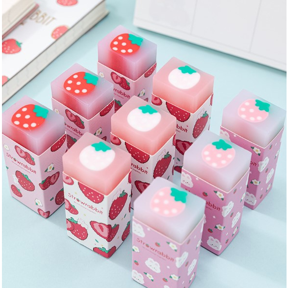 BORRACHA ESCOLAR FOFA FRUTINHA MORANGO MATERIAL ESCOLAR PAPELARIA FOFA ...