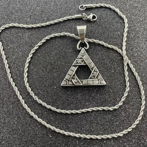 Colar Pingente Símbolo Maçonaria Triangulo Trançado Aço 4150 | Shopee ...