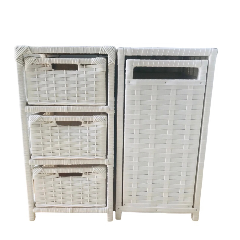 roupeiro basculante cesto roupa suja e gaveteiro organizador 3 gavetas 30x30x60cm | Shopee Brasil