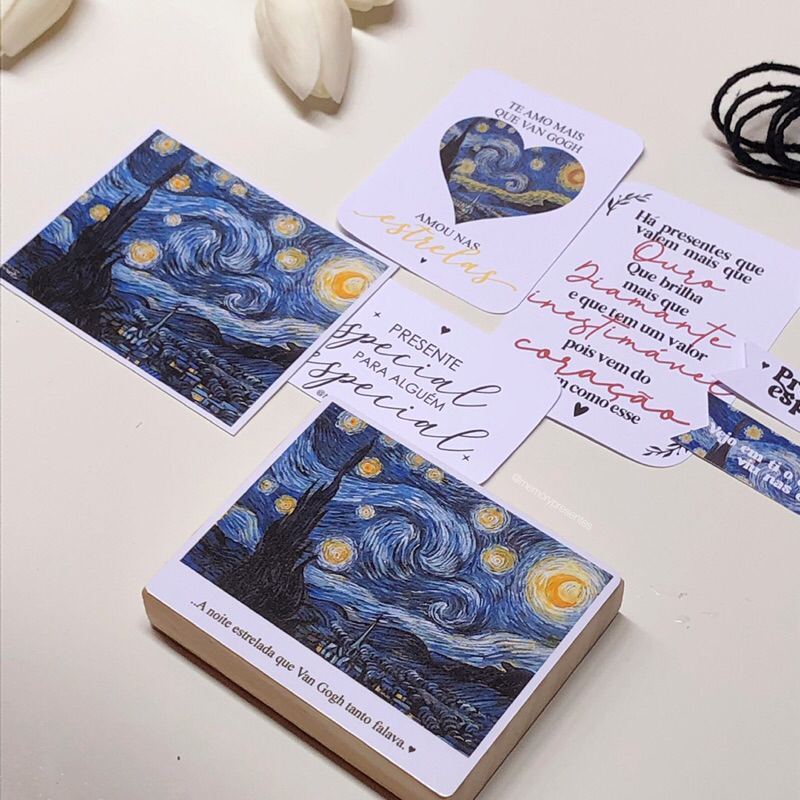 Polaroid Mesa 10x8 Noite Estrelada + Girassóis | Van Gogh. | Shopee Brasil