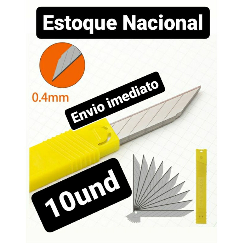 10und Laminas 30 graus para estilete 9mm | Shopee Brasil