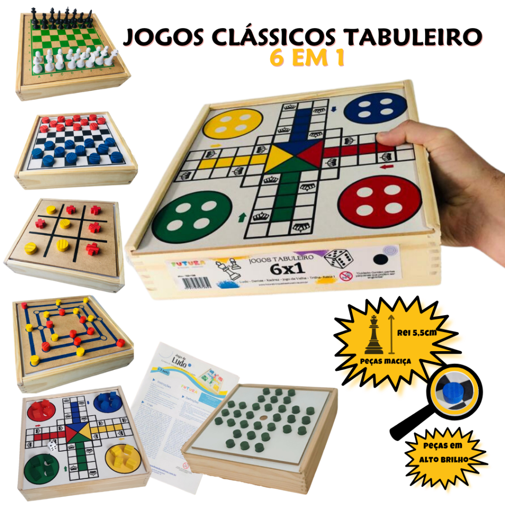 Jogo Ludo tabuleiro MDF 30x30 cm - Pais e Filhos - Jogos de Tabuleiro ...