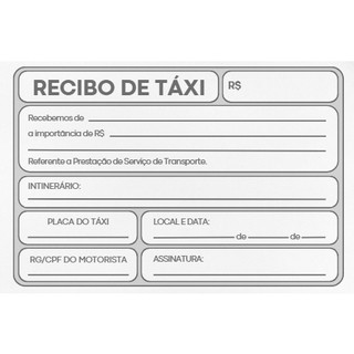 Talão Recibo De Táxi Com 50 Folhas | Shopee Brasil