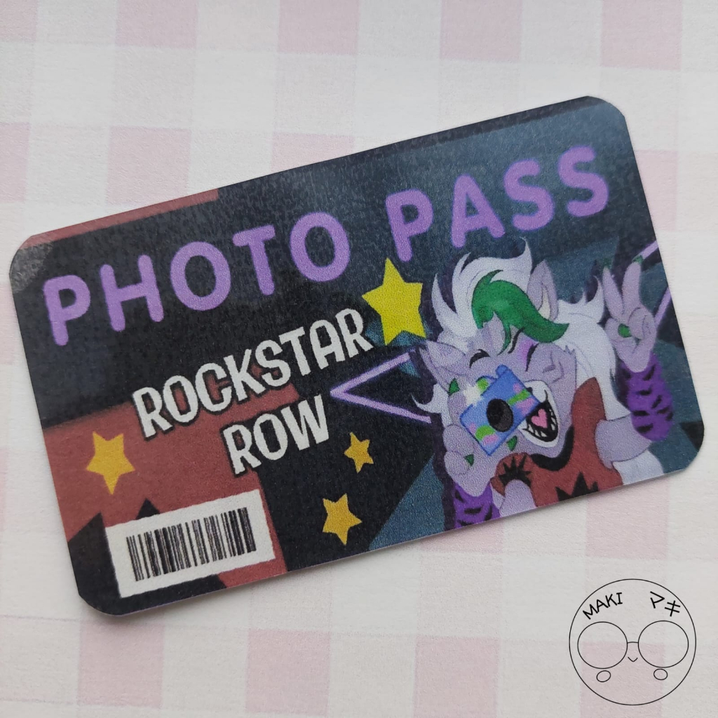 Cartão Photo Pass - Rockstar Row - FNAF -Five Nights at Freddy's ...