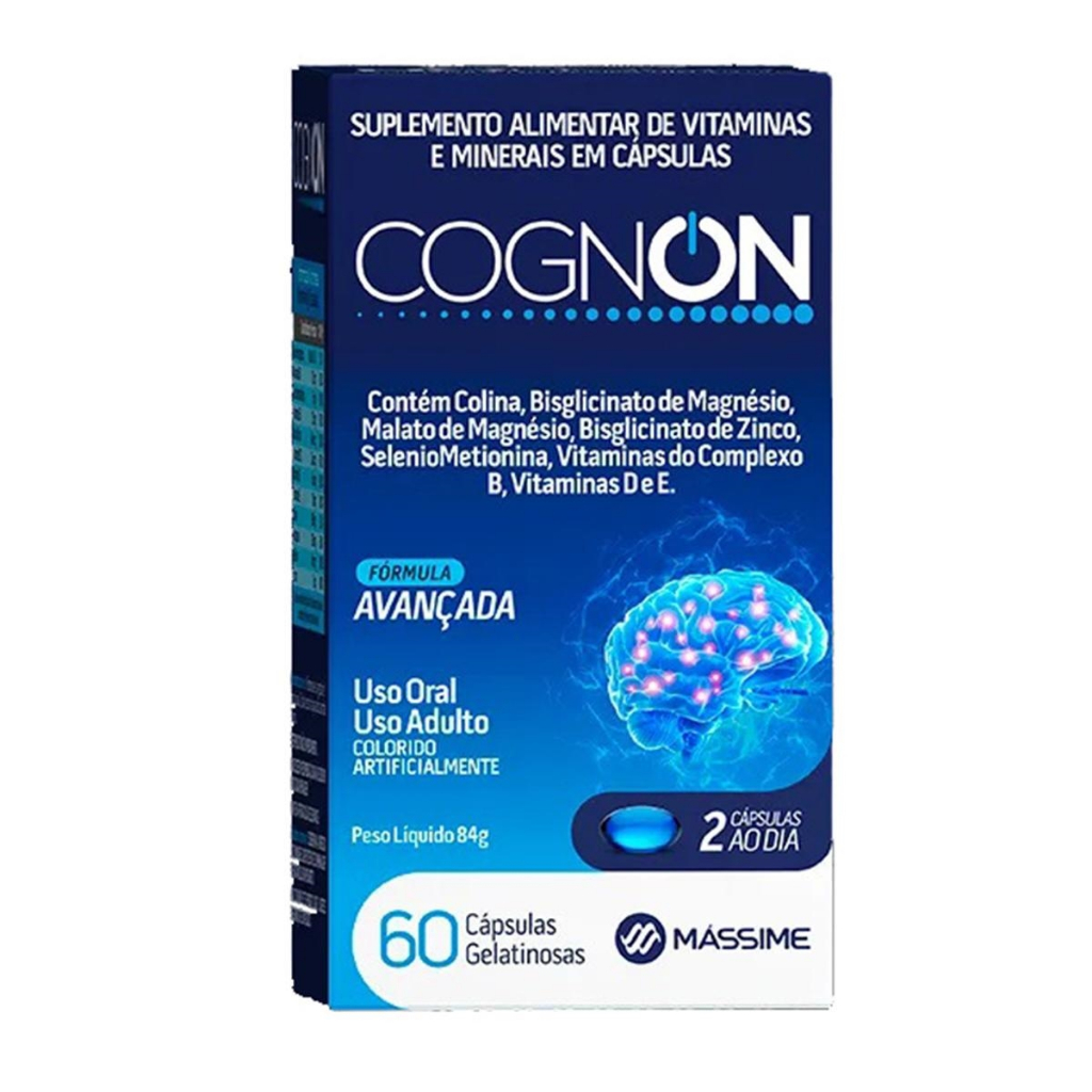 Cognon 1000mg - Foco e Concentração - 60 Cápsulas Massime | Shopee Brasil