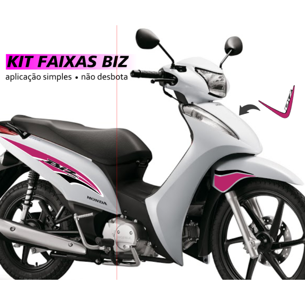 Kit faixas honda biz 125 / 110 personalizado rosa | Shopee Brasil