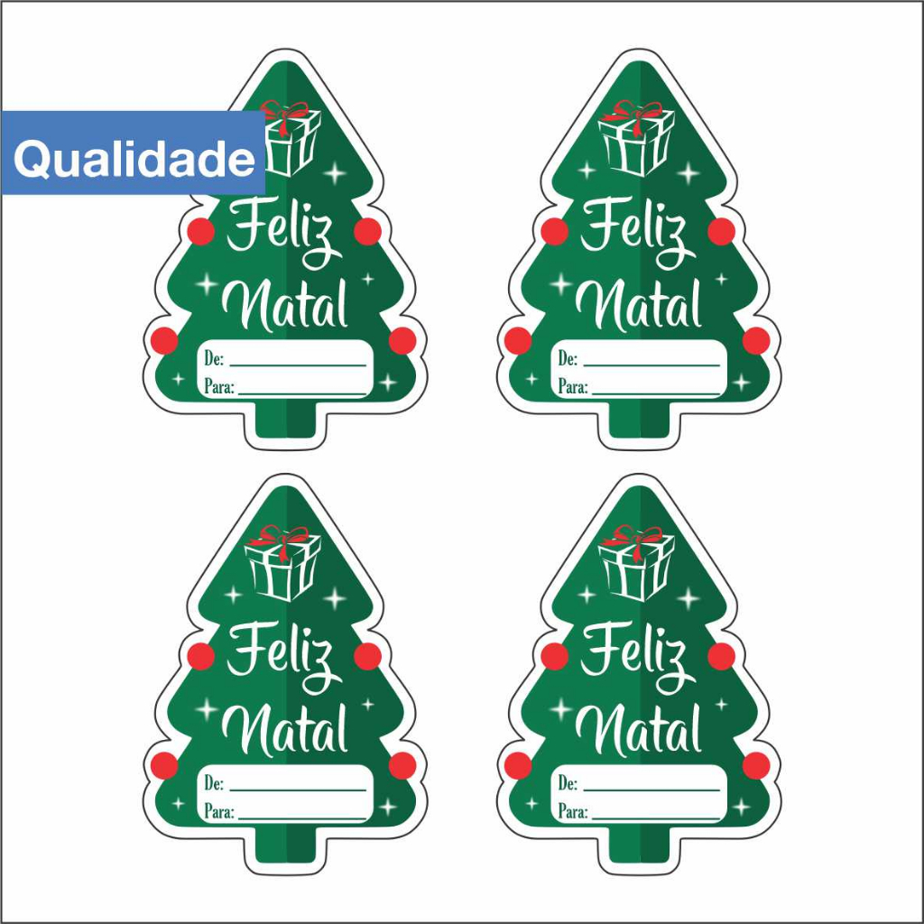 Etiqueta adesiva Feliz Natal Arvore De Para - Faz a Boa!