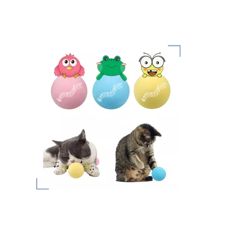 Bola Bolinha Brinquedo Gato Catnip Interativo Som Animais Sapo Grilo ...