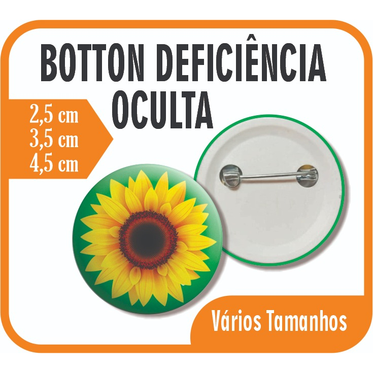 Botum / Boton / Broche Deficiência Oculta / Deficiência Não Visual ...