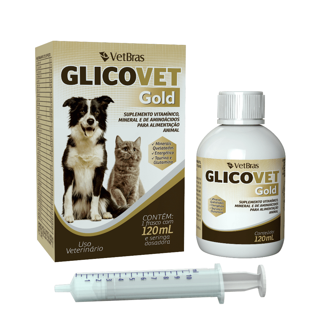 Glicovet Gold Suplemento Vitamínico Para Animal - 120 Ml | Shopee Brasil