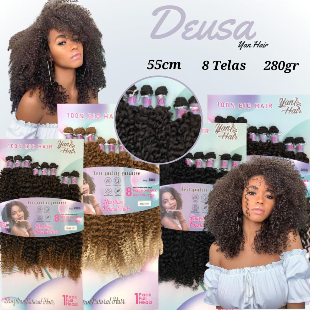 Cabelo Orgânico Cacheado Lançamento Yan Hair Deusa Cacho 3c 280gr ...