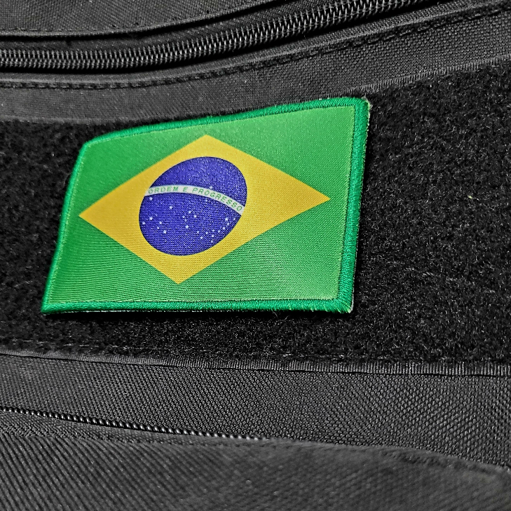 Patch bandeira do Brasil colorida ou negativa termocolante ou velcro ...
