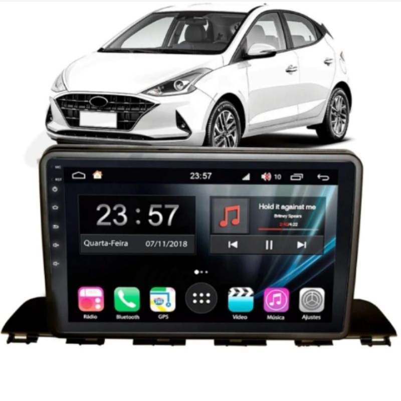 Kit Multimídia HB20 2020 em diante 9 Pol Android Gps USB Radio Bt ...