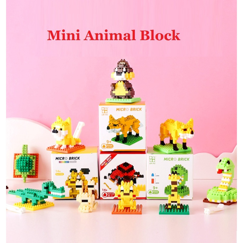 Animais em Blocos de Montar - Minifiguras - Micro Brick | Shopee Brasil