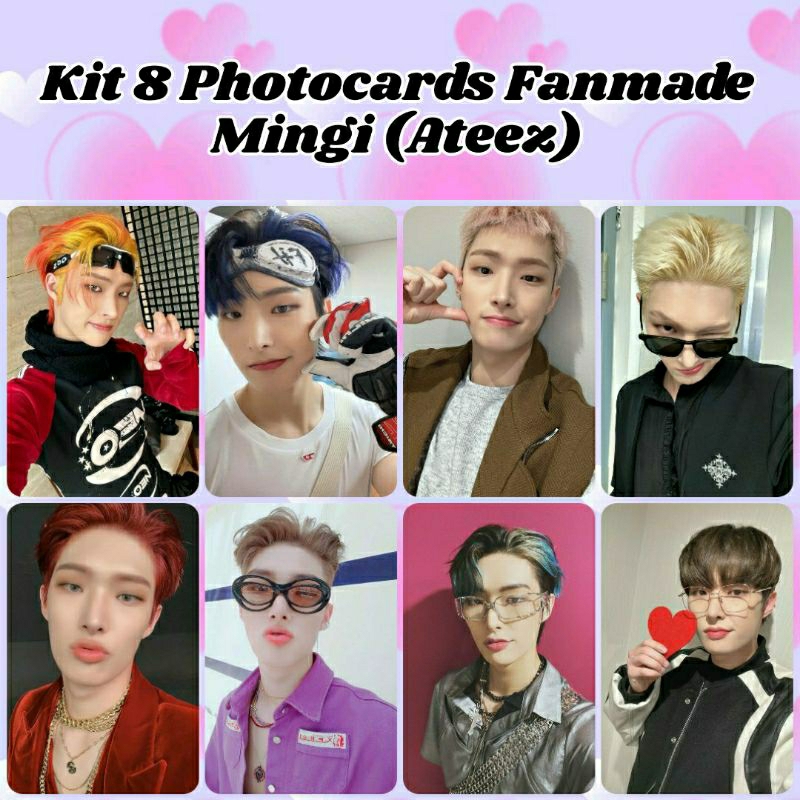 Kit 8 Photocards Mingi Ateez - Fanmade | Shopee Brasil