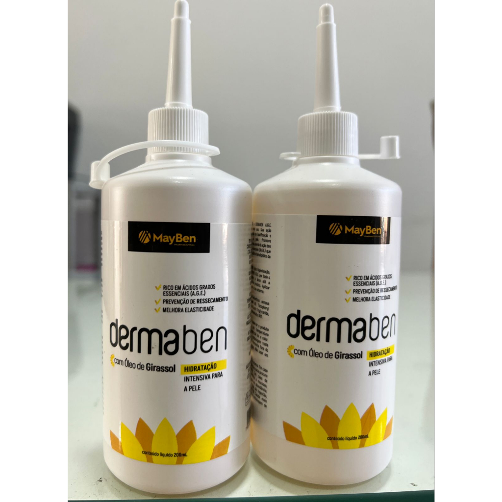 kit c/ 2 unidades oleo de girasol dermaben 200ml cada | Shopee Brasil