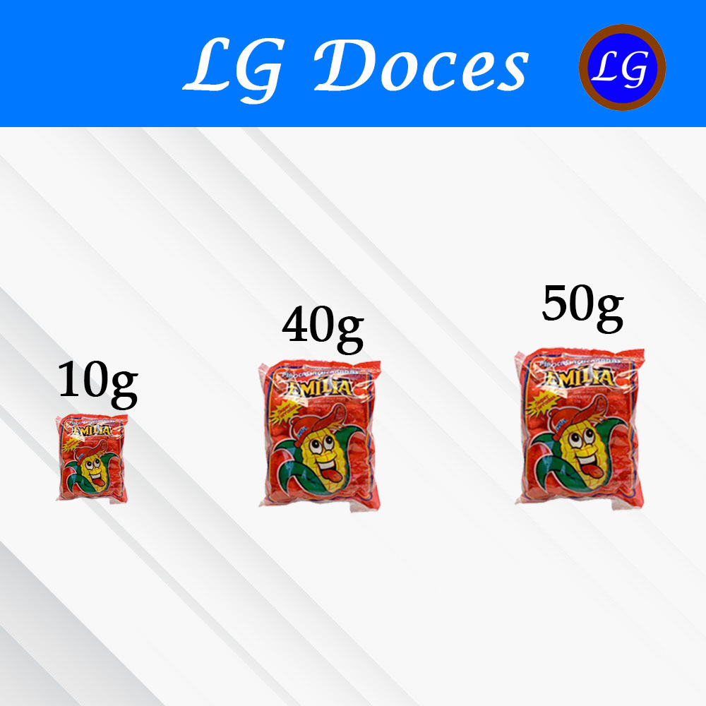 Pipoca doce vários tamanhos 10g 40g 50g - Emilia | Shopee Brasil
