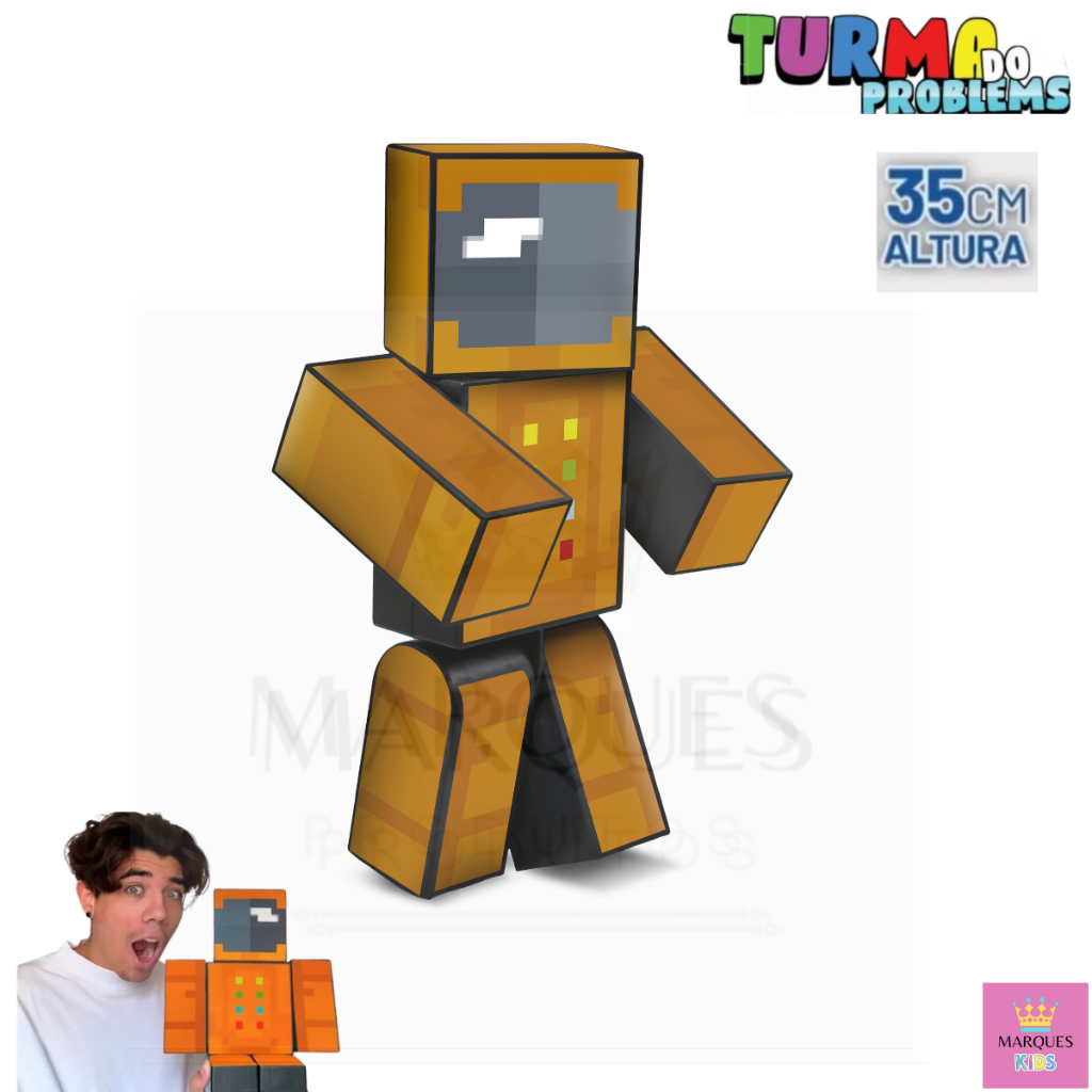 Boneco Minecraft Zoom 35 cm Turma do Problems Original | Shopee Brasil