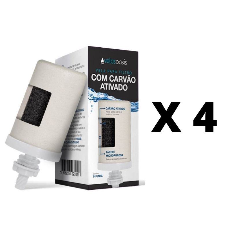 Vela de Carvão Ativado Oasis para Filtro de Barro 04 unidades | Shopee ...