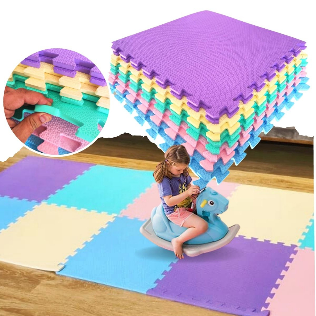Kit 16 Tapete Eva Tatame 10mm 50cm Tom Pastel Cor Candy Color Infantil ...