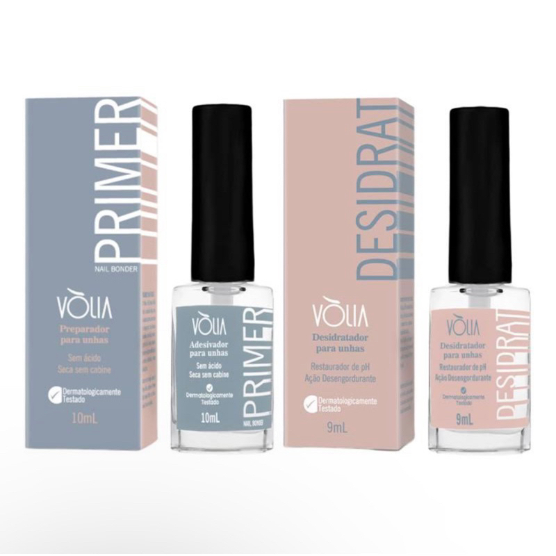 kit preparadores desidrat+primer nail bonder sem ácido volia | Shopee ...