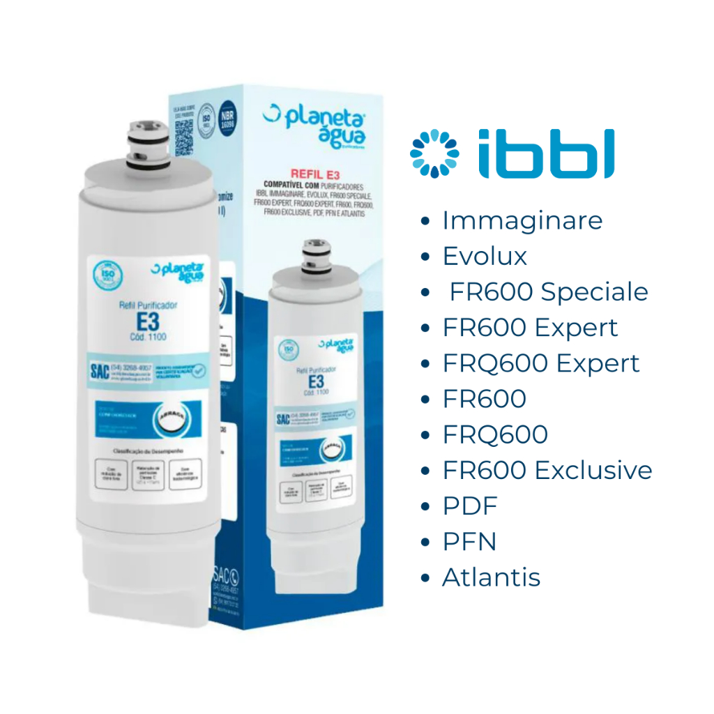 Refil Filtro E3 para Purificador de Agua IBBL Planeta Agua Vela para ...