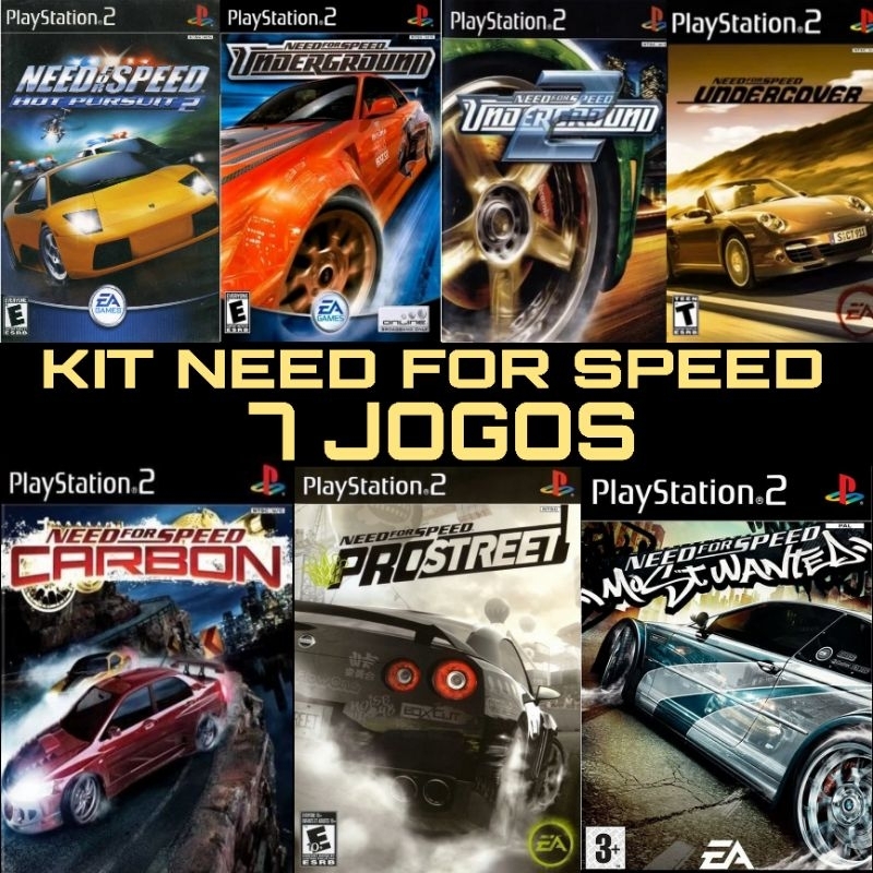 Kit Need For Speed 7 Jogos Ps2 Jogo de ps2 Faz a Boa