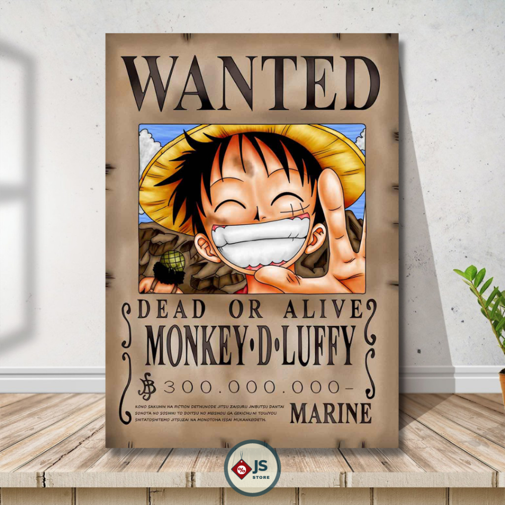 Cartaz de procurado adesivo One Piece 21x29,7 cm - Desconto no Preço
