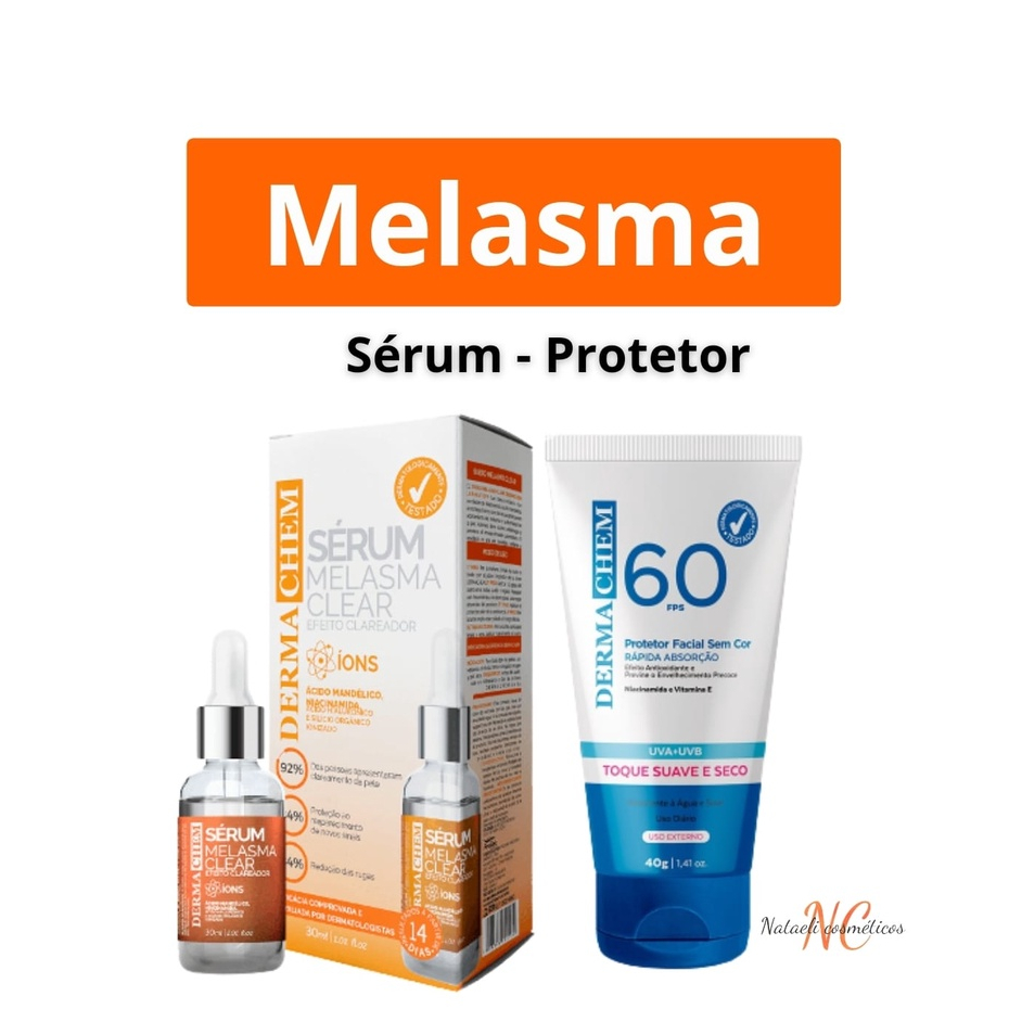 Kit Protetor Solar Facial 60 FPS com Serum Clareador de Melasma | Shopee Brasil