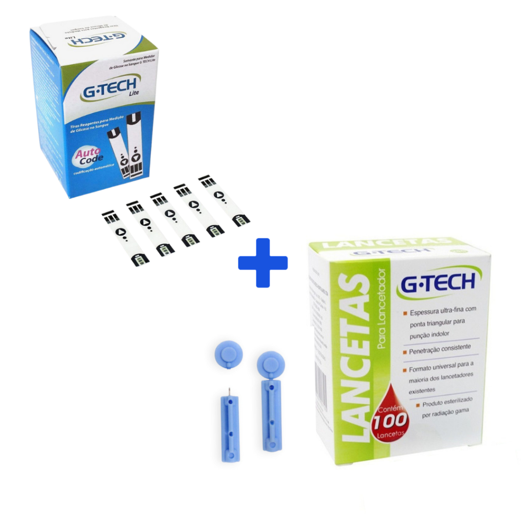 50 Tiras para Medição de Glicose (1 TUBETE) Lite + 100 Lancetas 30G ...