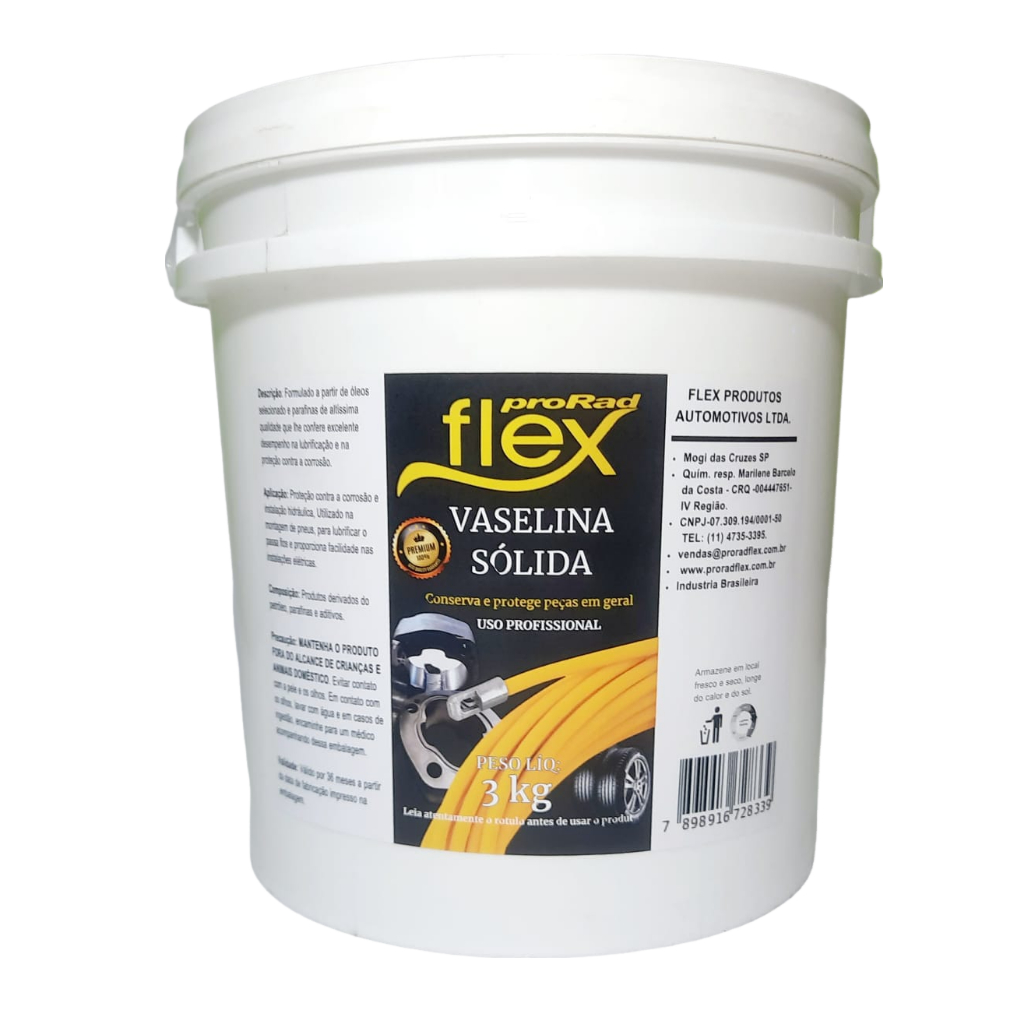 Vaselina Branca Lubrificante Pasta Solida Industrial Proradflex 3kg ...