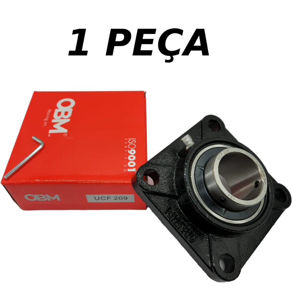 1un - Ucf 209 Mancal Quadrado C/ Rolamento 45mm | Shopee Brasil