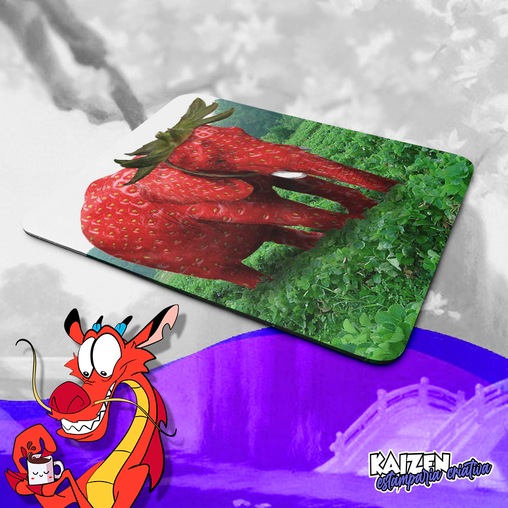 Mousepad Meme - Strawberry Elephant - Elefante Morango | Shopee Brasil