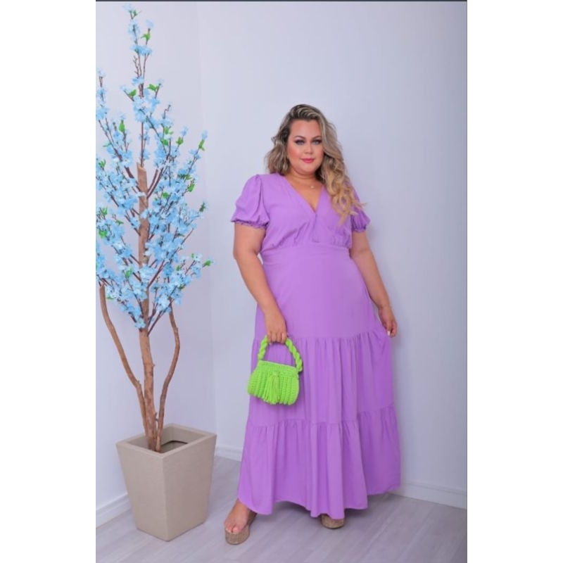 Vestido Rose Liso | Shopee Brasil