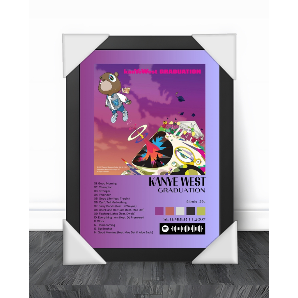 Quadro Decorativo Com Moldura Quadro Kanye West Graduation Spotify ...