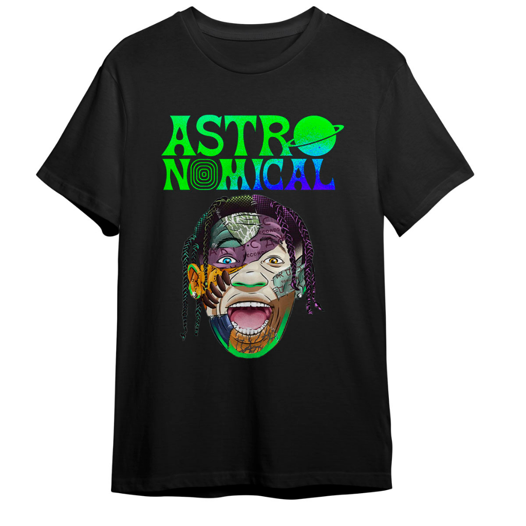 Camisa Camiseta Travis Scott Rapper Music Astronomical Fortnite Collab ...