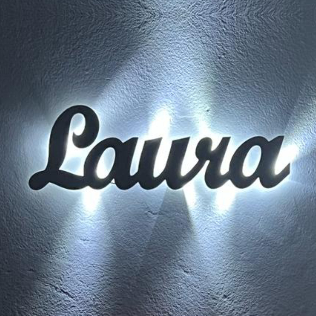 Placa Decorativa Com Nome Personalizado Luminária Led Mdf | Shopee Brasil