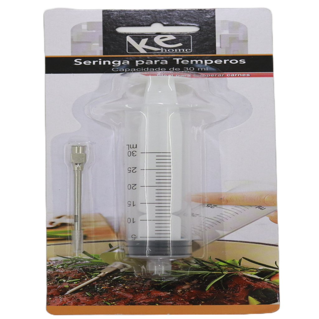 Injetor De Temperos Seringa Inox Churrasco Carnes Frango Cozinha 30ML ...