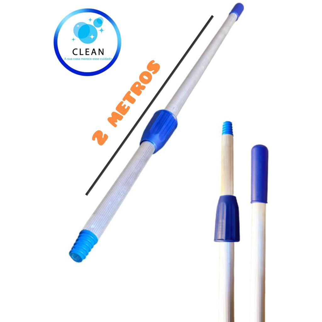 Cabo extensor telescópico 2 metros - para pintura, vassouras e rodos ...