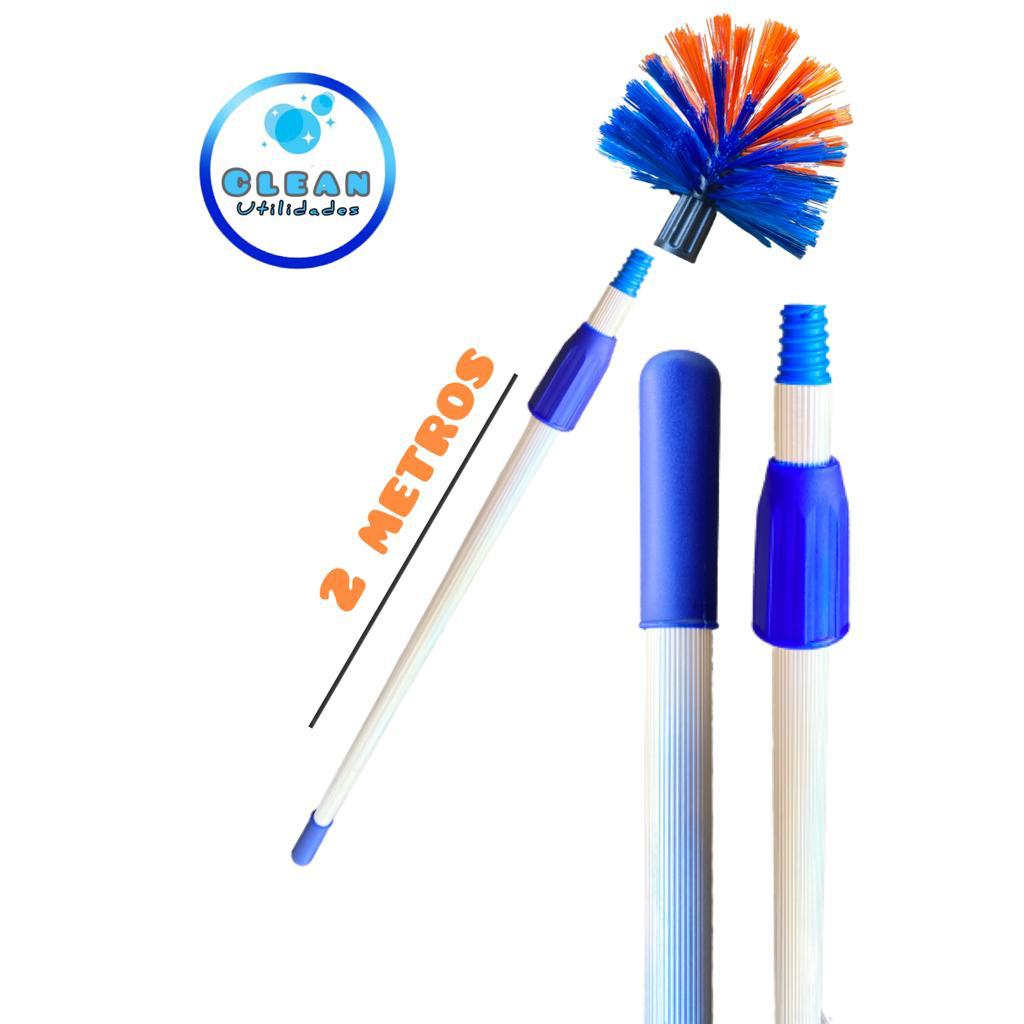 Vassoura Limpa teto com cabo extensor telescópico 2 metros em alumínio ...