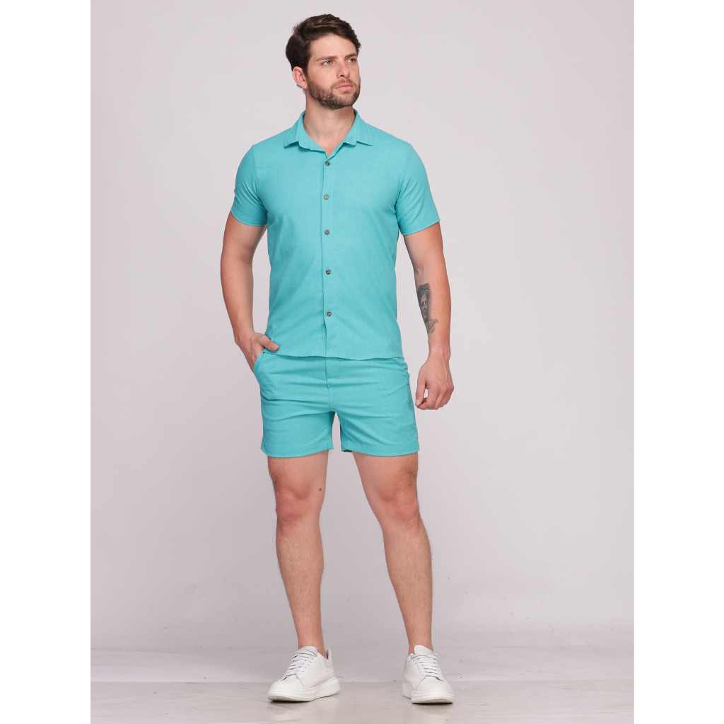 Conjunto de Linho Masculino Shots e Camisa | Shopee Brasil