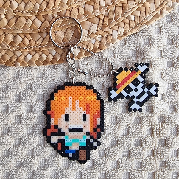 Chaveiro/ Ímã/ Bottom Nami - One Piece - Pixel Art/ Pixel Arte/ Perler ...