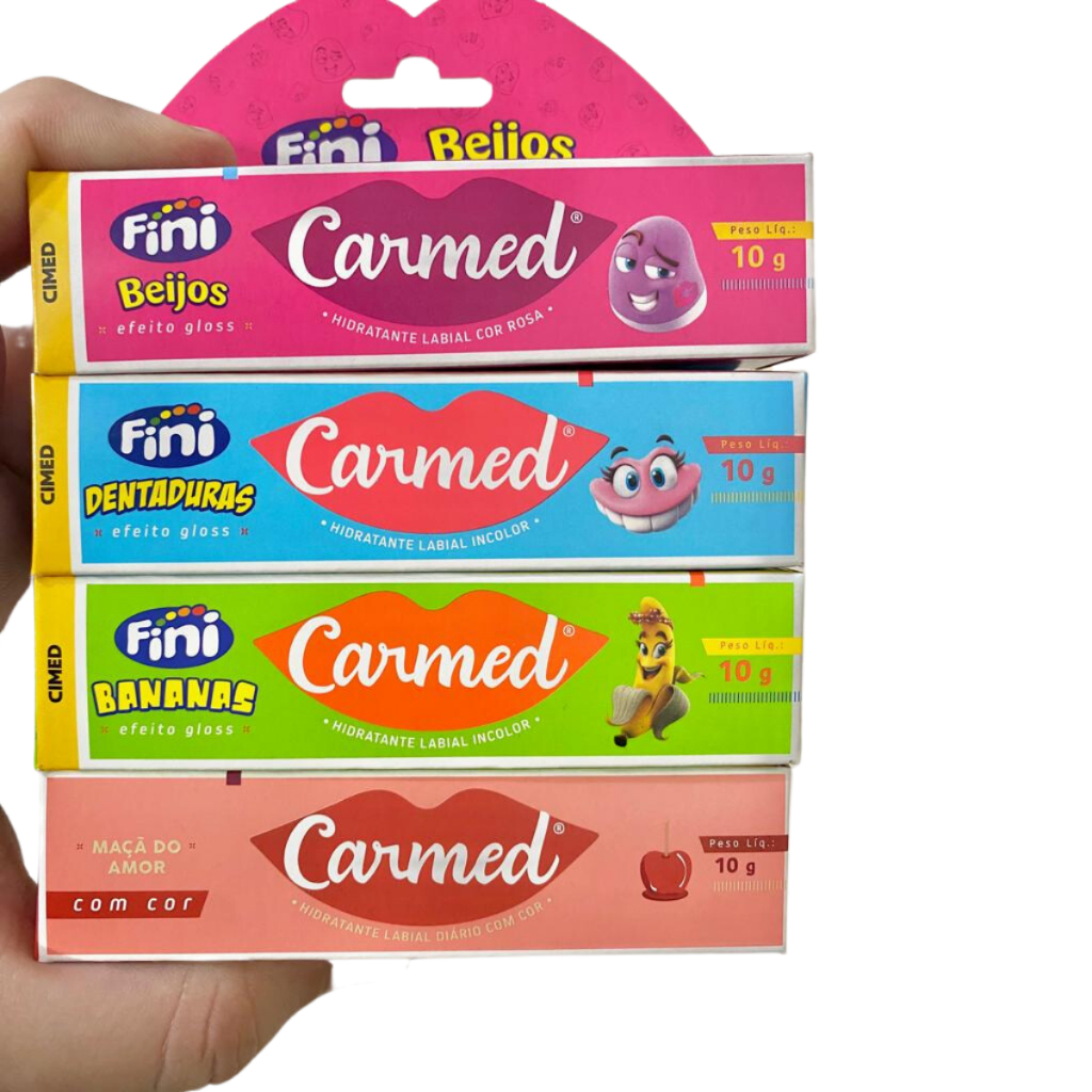 Kit 15x Carmed Fini Hidratante Labial Efeito Gloss Lip 10g | Shopee Brasil