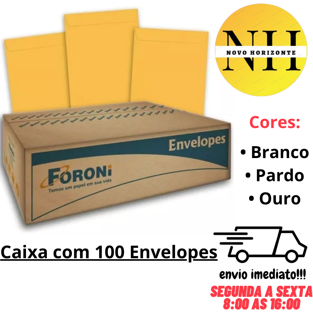 Caixa Envelope Oficio A4 100 Envelopes escritorio Foroni | Shopee Brasil