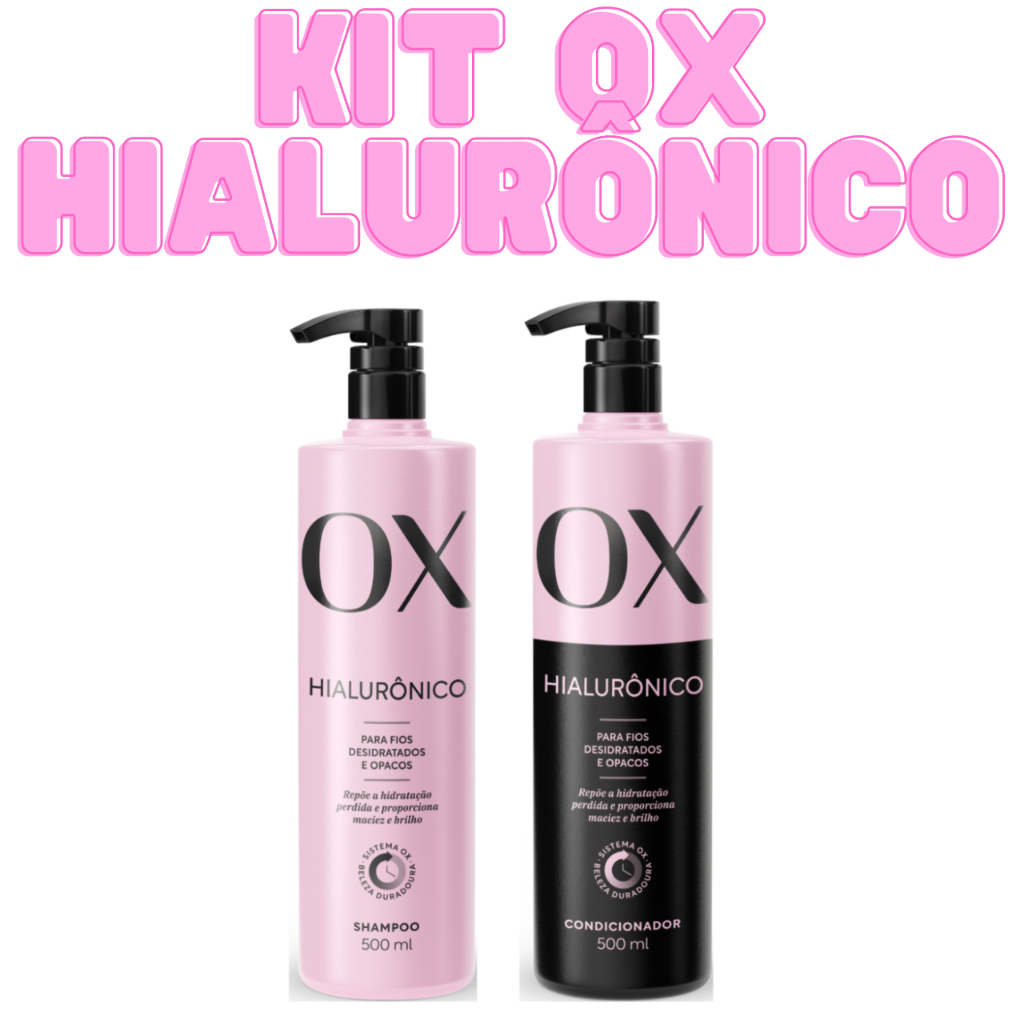 KIT OX HIALURÔNICO Shampoo e Condicionador 500ml | Shopee Brasil